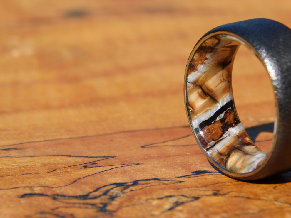 Black Zirconium x Woolly Mammoth Ring – Bergk's Metal Works