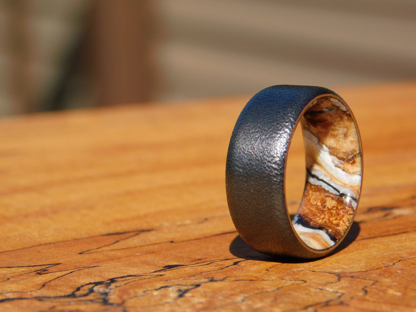 Black Zirconium x Woolly Mammoth Ring – Bergk's Metal Works