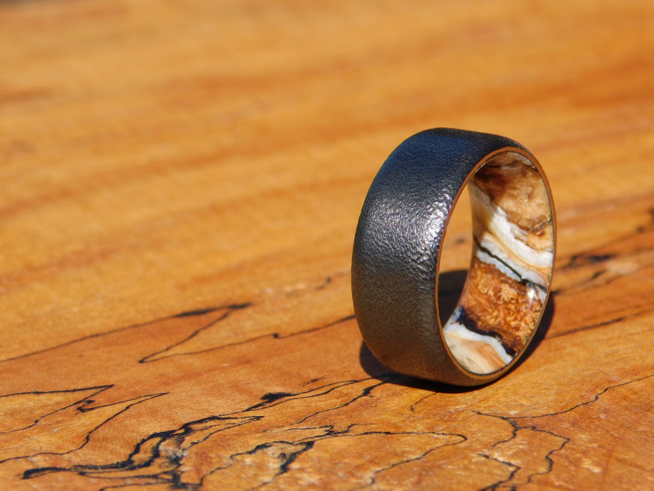 Black Zirconium x Woolly Mammoth Ring – Bergk's Metal Works